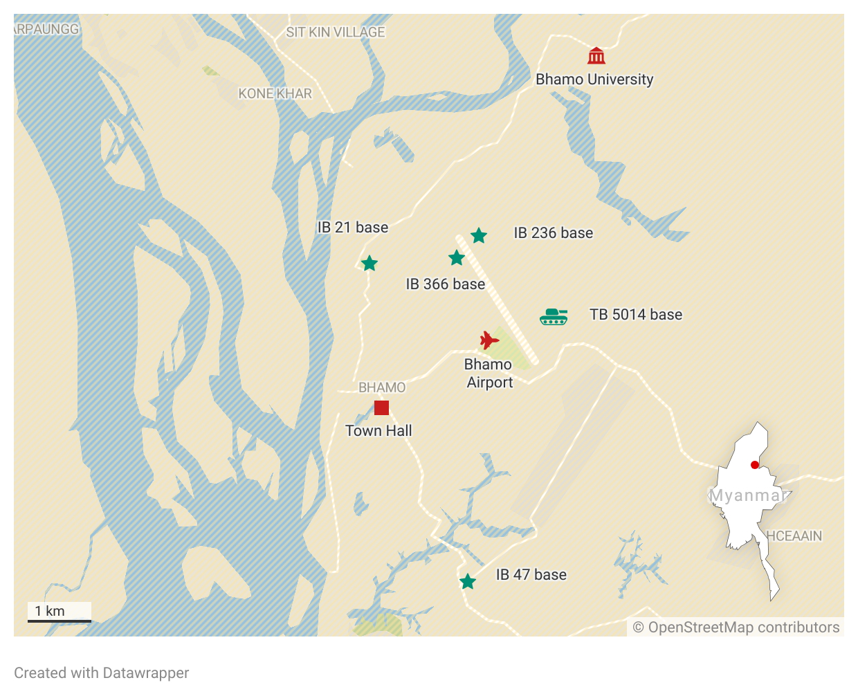Myanmar military recaptures crucial bases in Bhamo